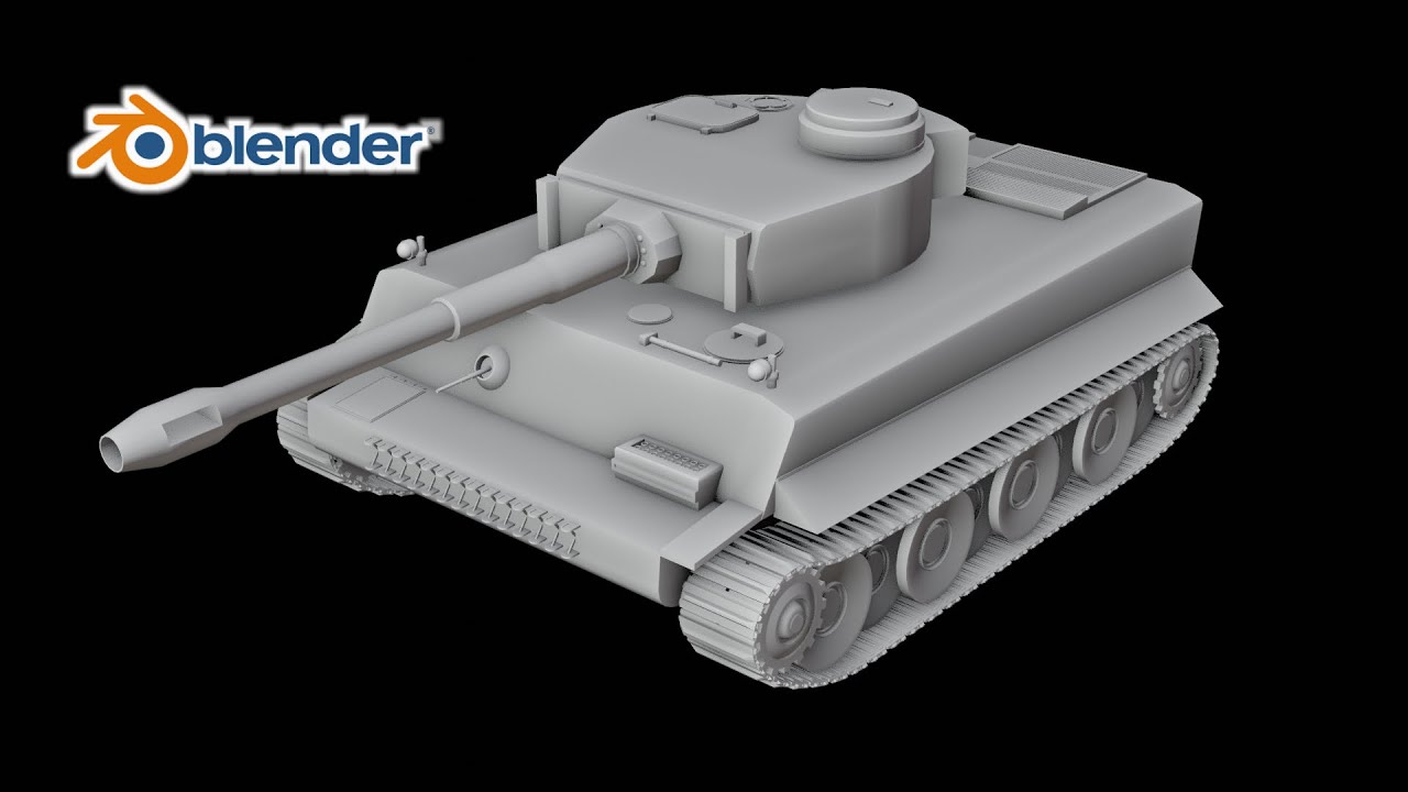 3D Medium Poly Tiger Tank | Blender - YouTube