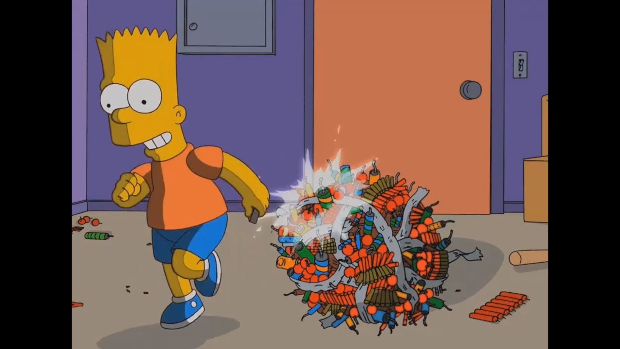 The Simpson - Bart Lit The Cannon In The House AndThe Result ! - YouTube