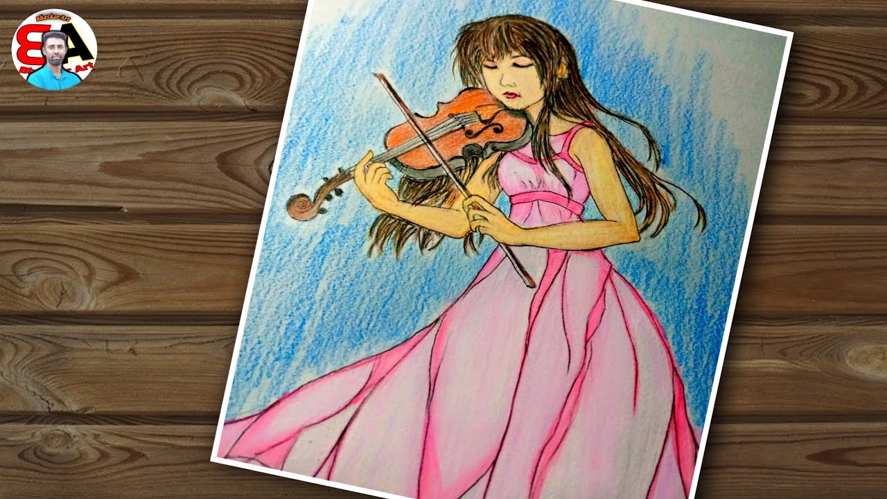 Beautiful Lady with Guitar । Guitarist Lady Drawing । Beautiful Lady ...