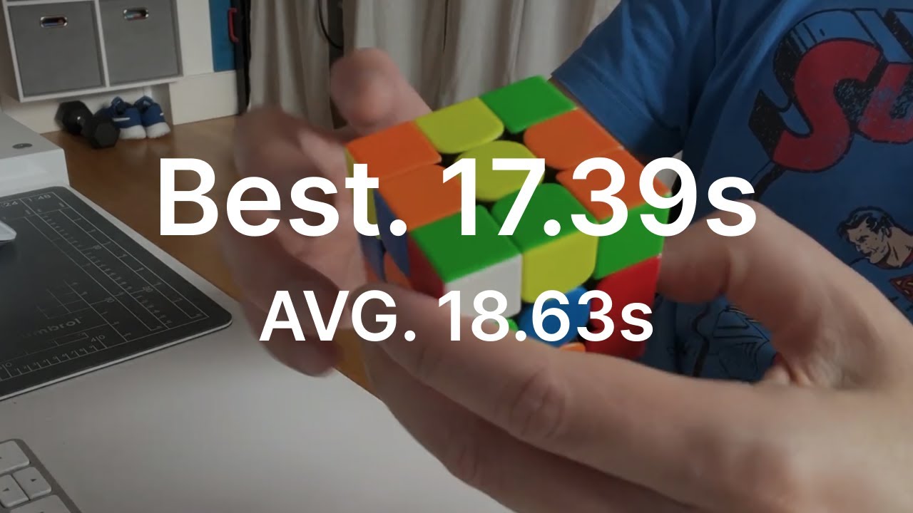 Rubiks cube solved in less than 20s - Average: 18.63s - YouTube