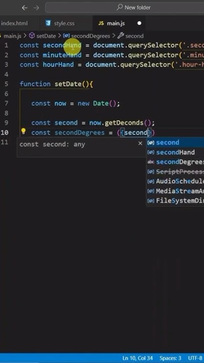 Analog Clock Javascript Code #trending #coading #2024 #javascript #clock - YouTube