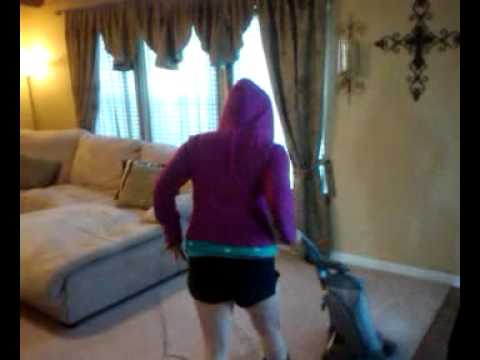 Girl vacuums