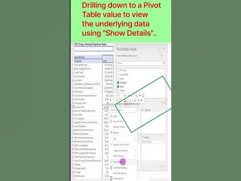 Pivot Tables:Drill Down into Specific Data Points: Using the "Show Detail" Feature in Ms Excel ...