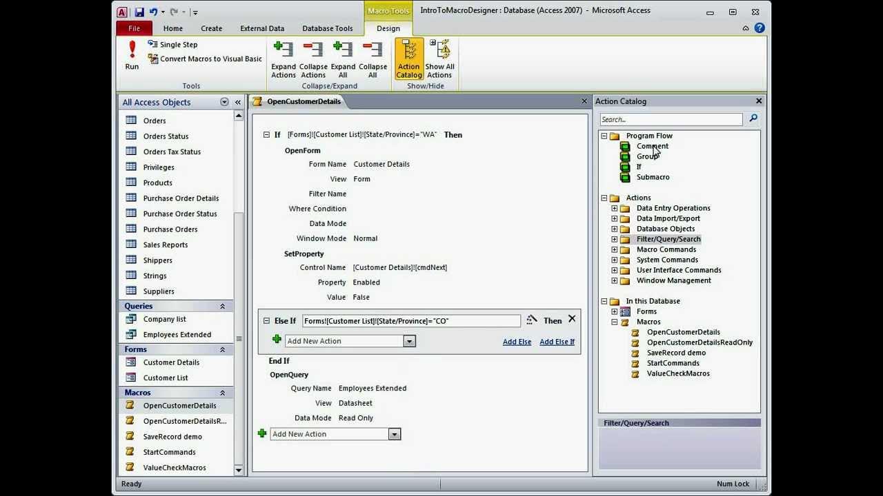 In Access: Introduction to the Macro Builder - YouTube