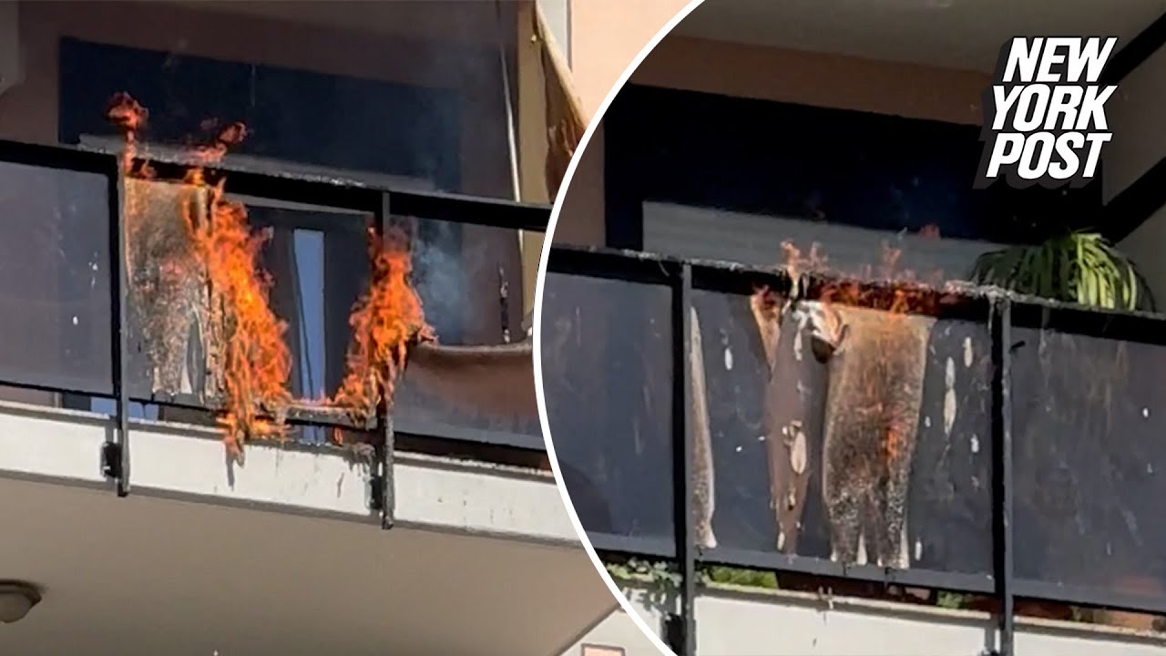 Plastic balcony covers catch fire during Italy’s hellish heatwave - YouTube