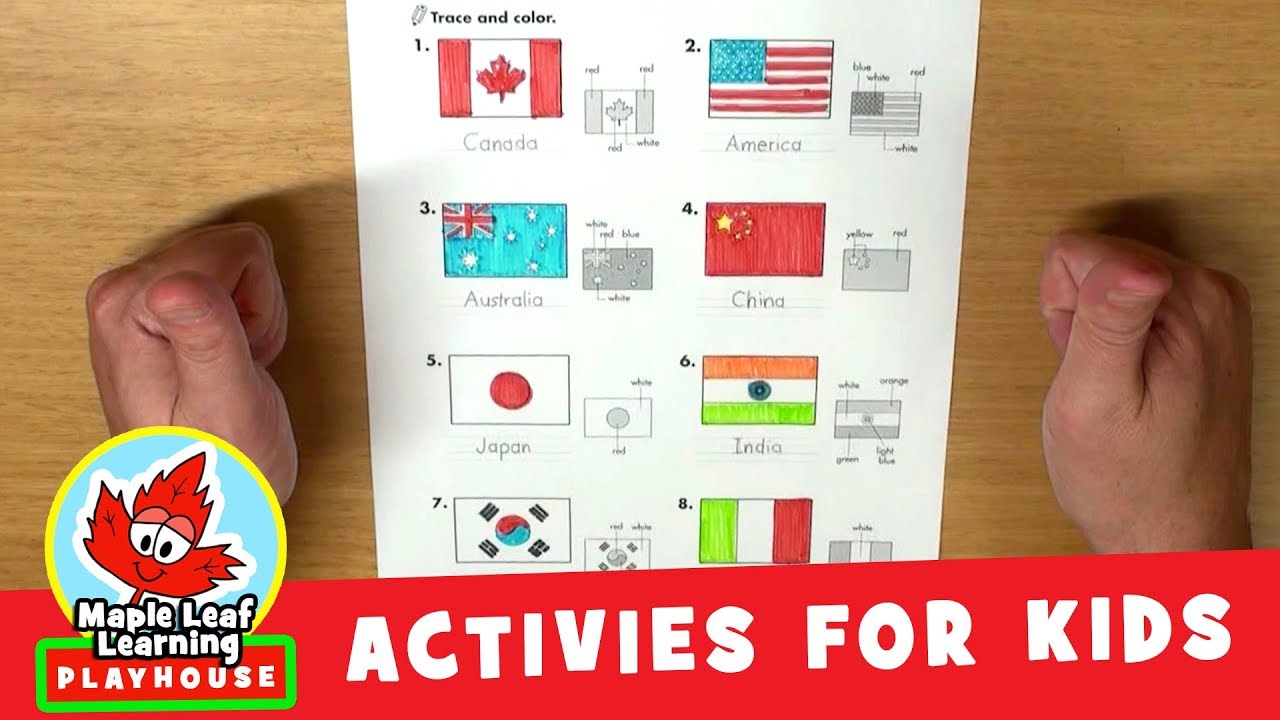 Flags of the World Activity for Kids | Maple Leaf Learning Play - YouTube