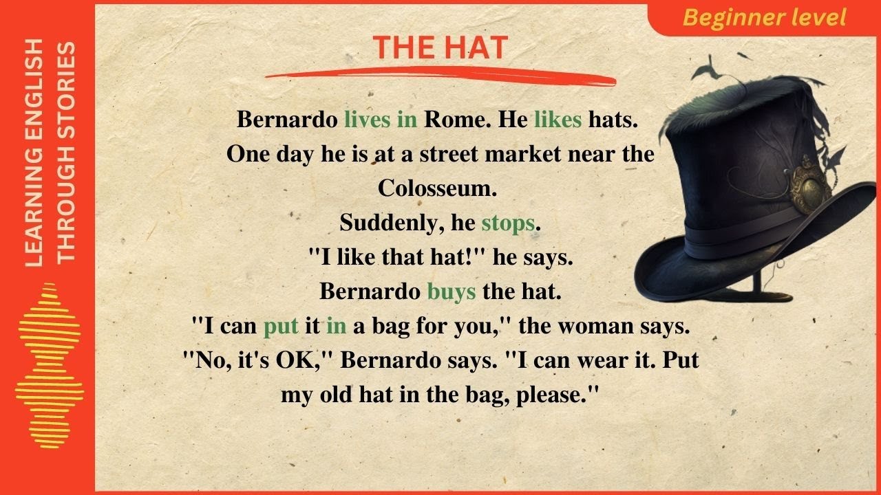 Learn English Through Story Level 1 for IELTS 🔥THE HAT🔥 Learn English ...
