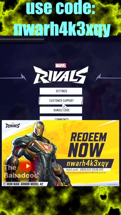 FREE MARVEL RIVALS CODE: IRON MAN ARMOR MODEL 42 !!! #marvelrivals # ...