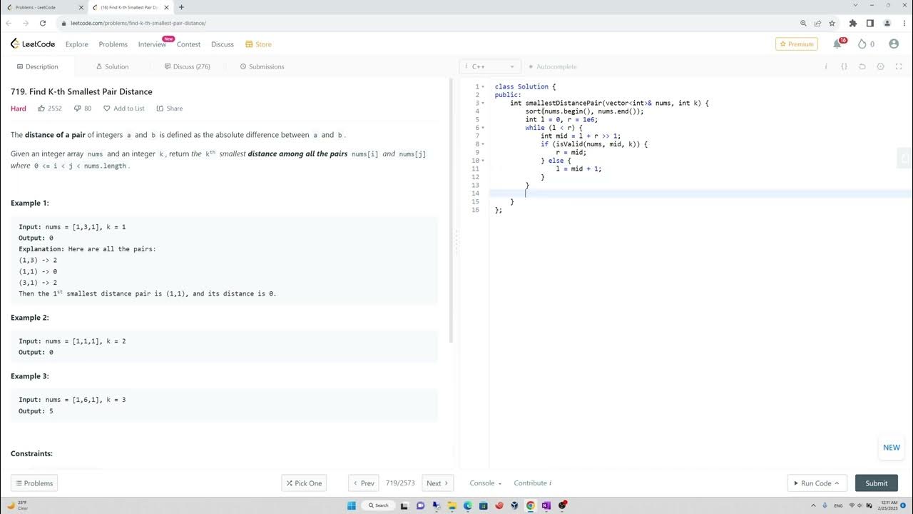 719 find kth smallest pair distance - YouTube