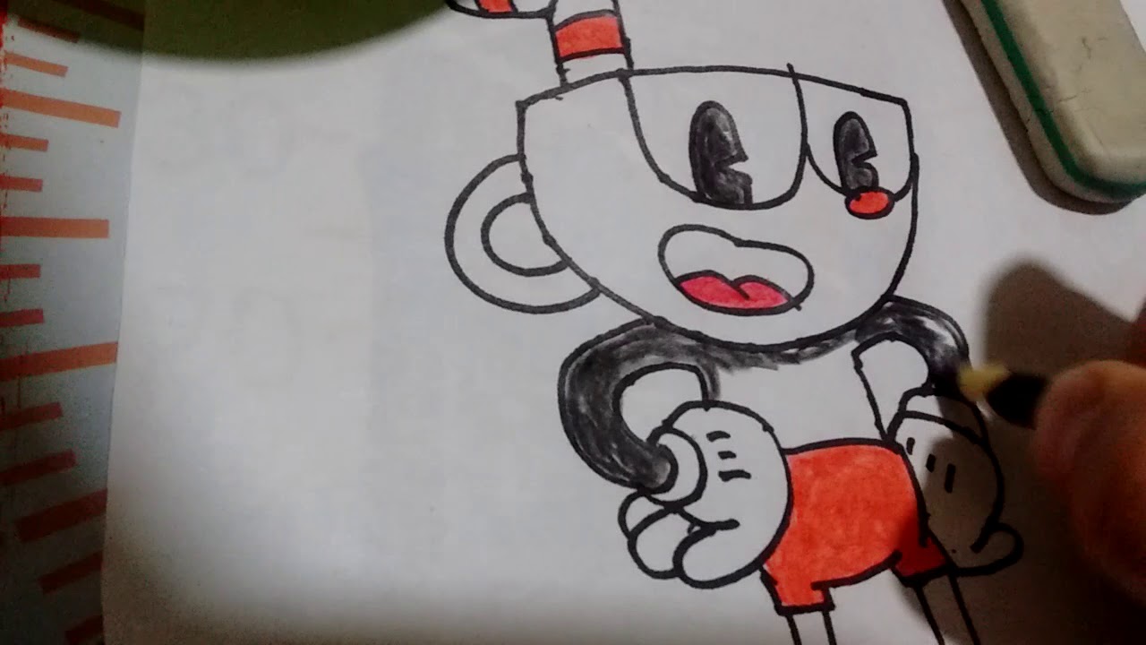 Cómo pintar a cuphead /how to draw cuphead - YouTube