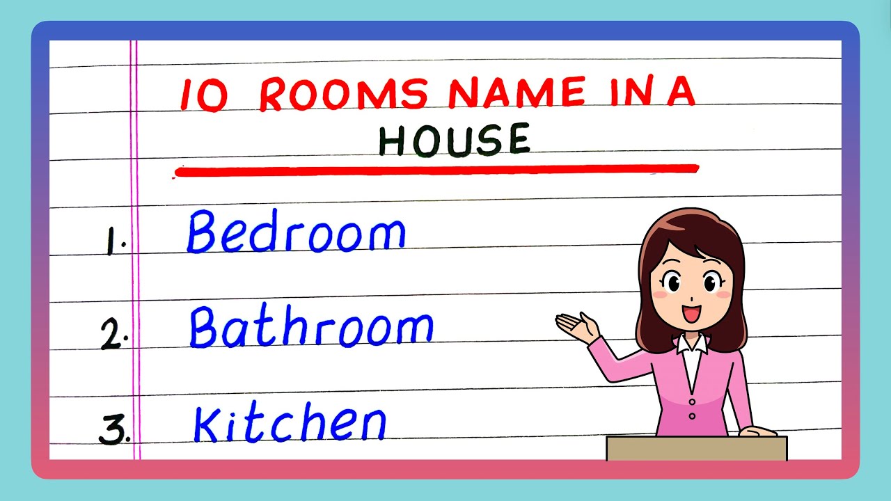 Rooms in a House | Write Rooms Name in a House | 10 Rooms in a House ...