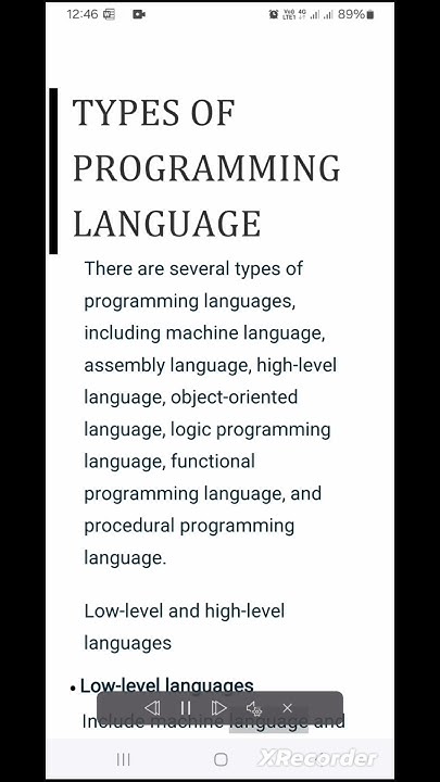 📠Types of programming language ☀ - YouTube