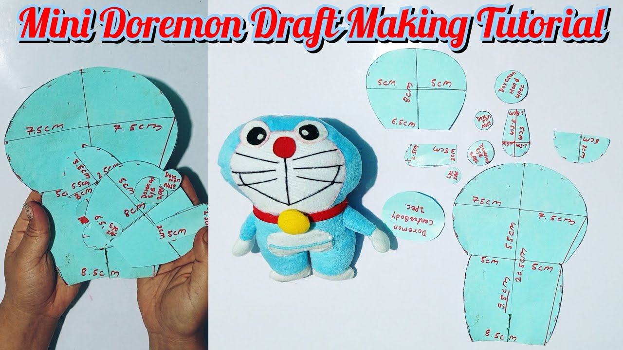 How To Make Doremon At Home/Mini Dora Making Tutorial With Draft/Soft Toy Gift Idea/Felt Easy ...