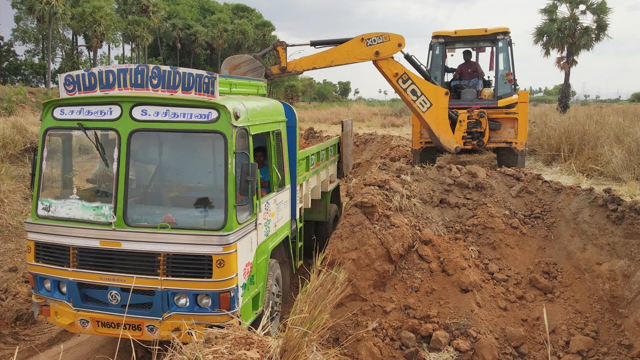 Jcb loading video | Jcb loading mud with Ashok Leyland lorry | CFV ...