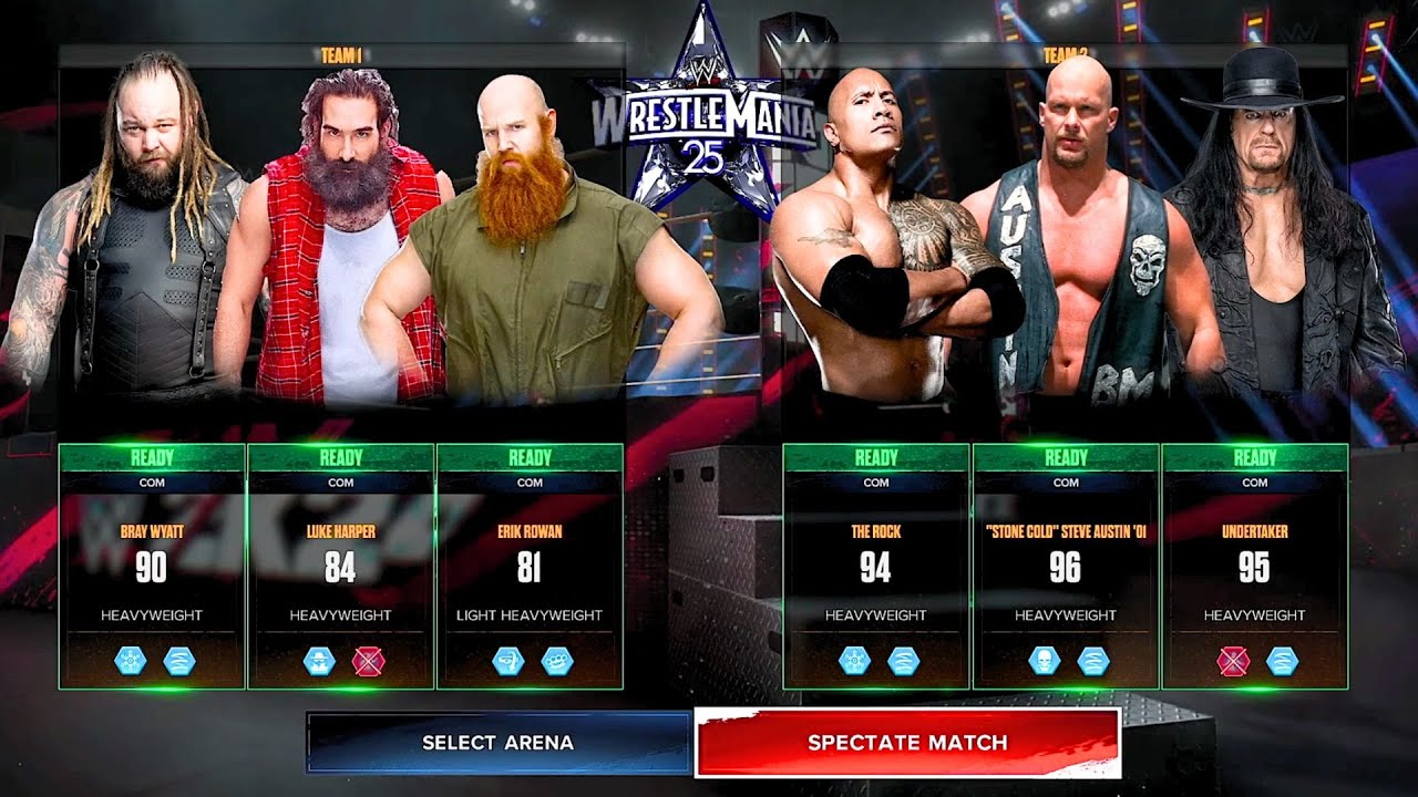 WWE 2K24 WPL - Wyatt Family vs Rock Stone Cold & Undertaker R6 #5 - YouTube