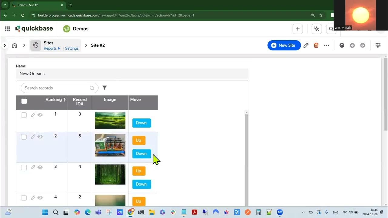 Quickbase Child Record Reordering on Click - YouTube