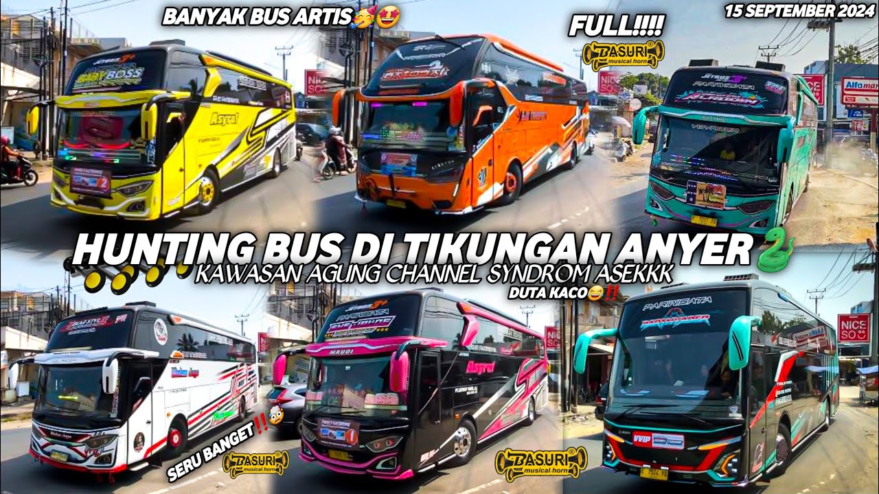 FULL BUS TELOLET BASURI🥳hunting bus di tikungan anyer kawasan agung ...