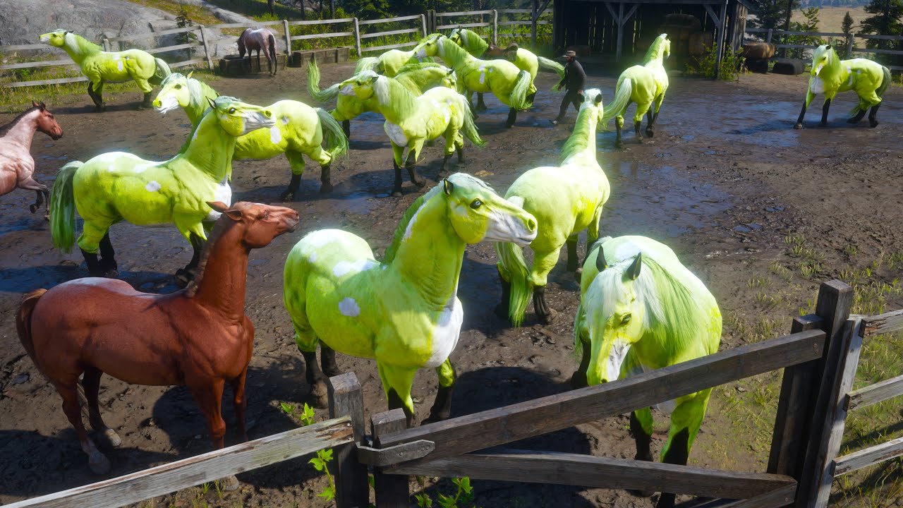 Strawberry Stables | John Marston Tames Lime Horse at StrawBerry ...