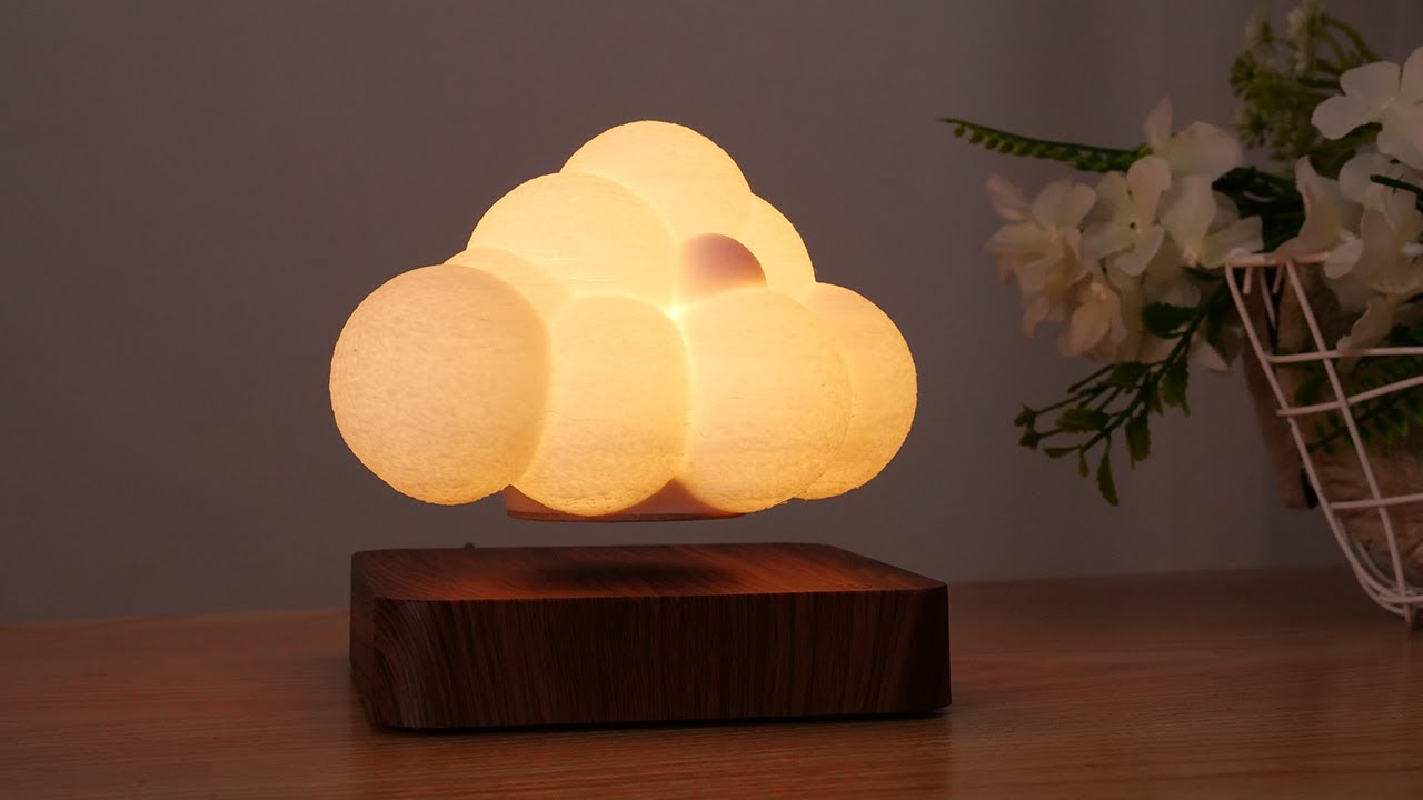 magnetic levitation floating cloud lamp - YouTube