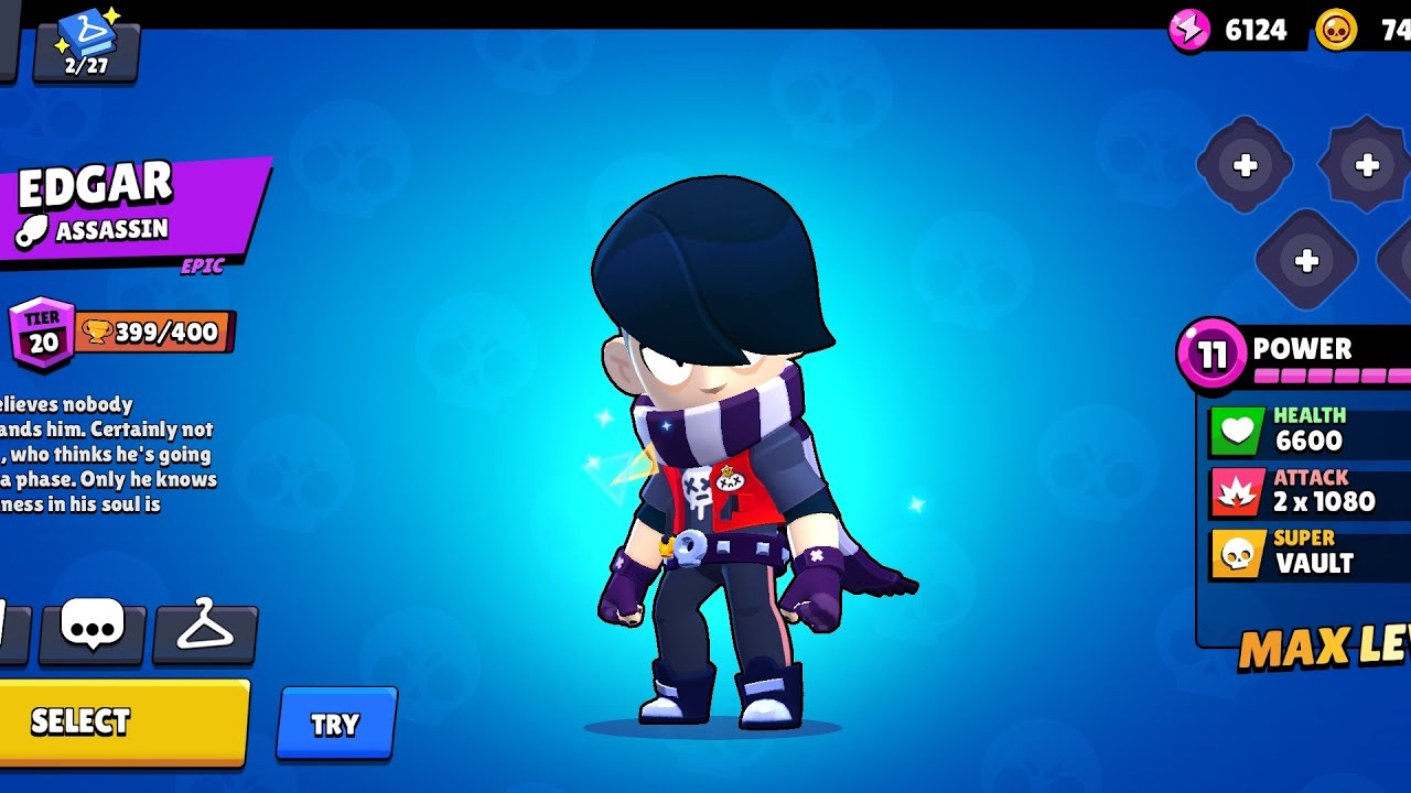 finally max edgar card (brawl star) - YouTube