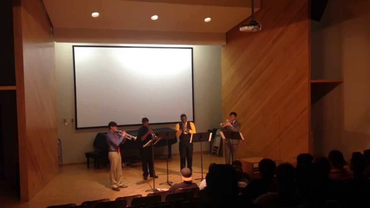 Rush Recital 2014 - "Sesame Street" Trumpet Quartet - YouTube