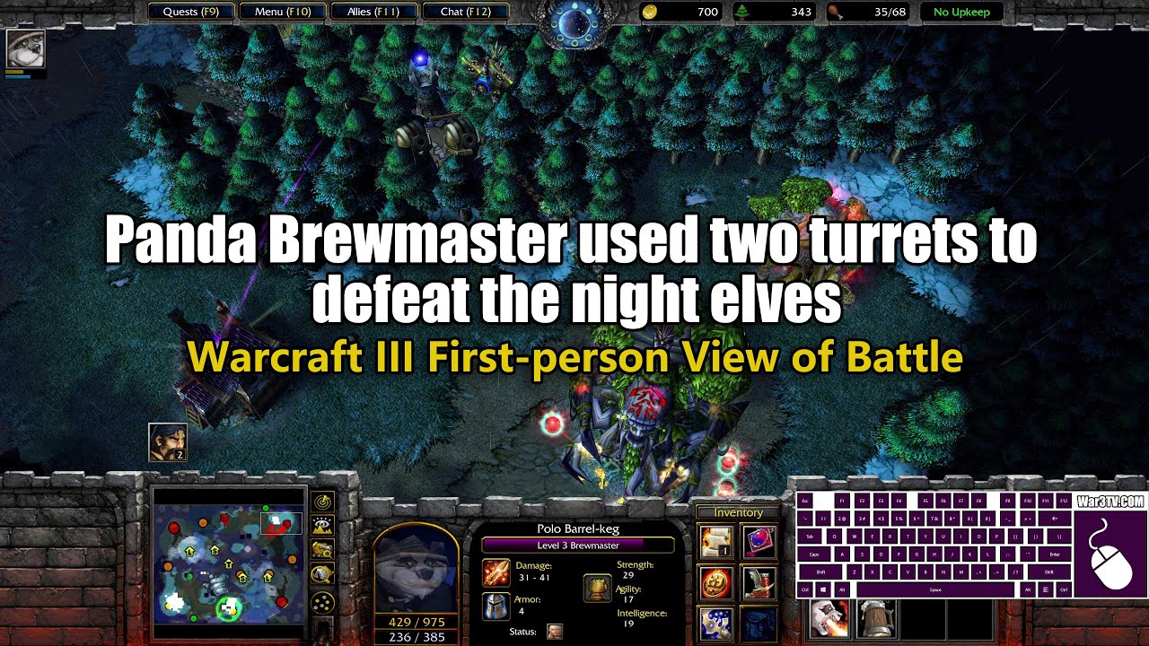 Panda Brewmaster used two turrets to defeat the night elves | War3 | W3 ...