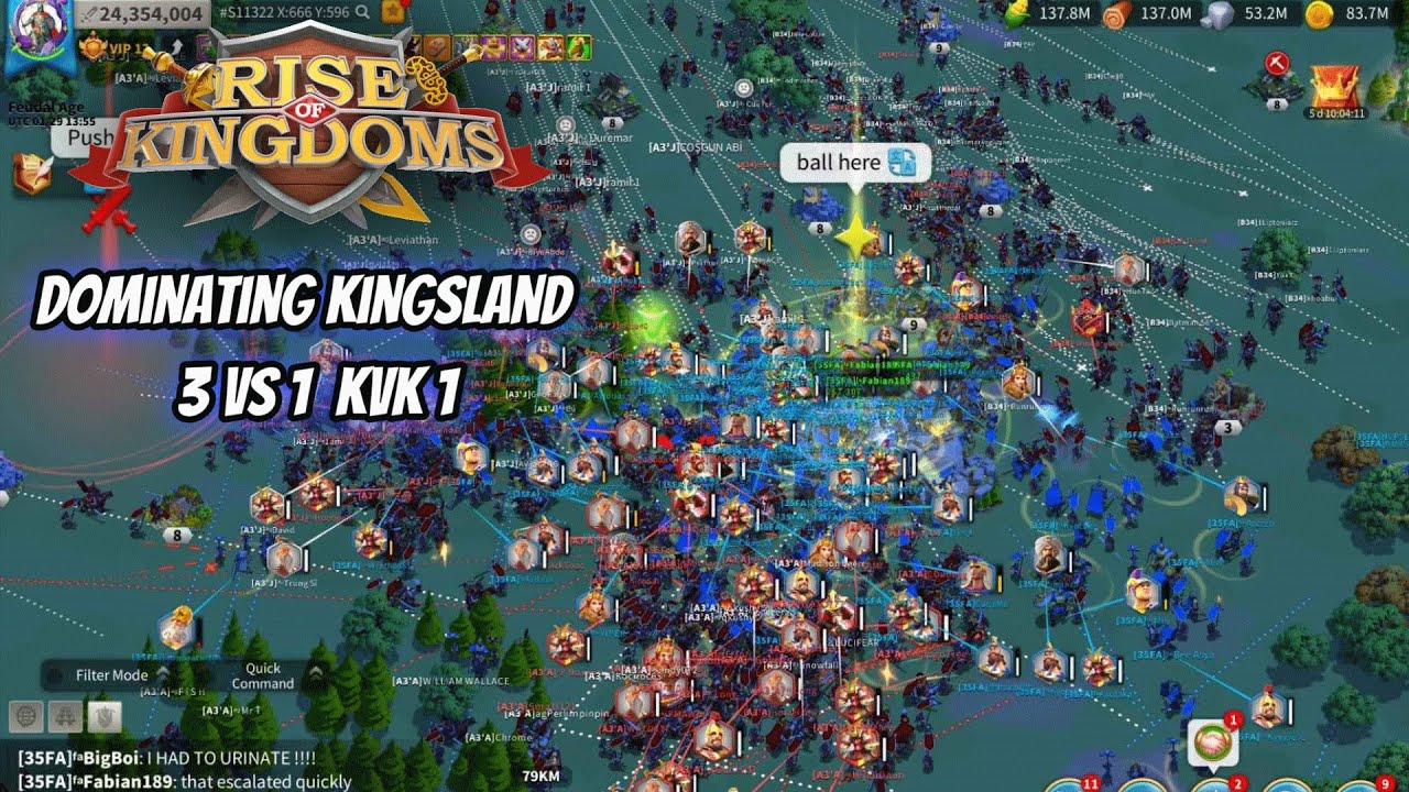 Dominating Kingsland + Flag building | 3 vs 1 KvK 1 | Rise of Kingdoms ...