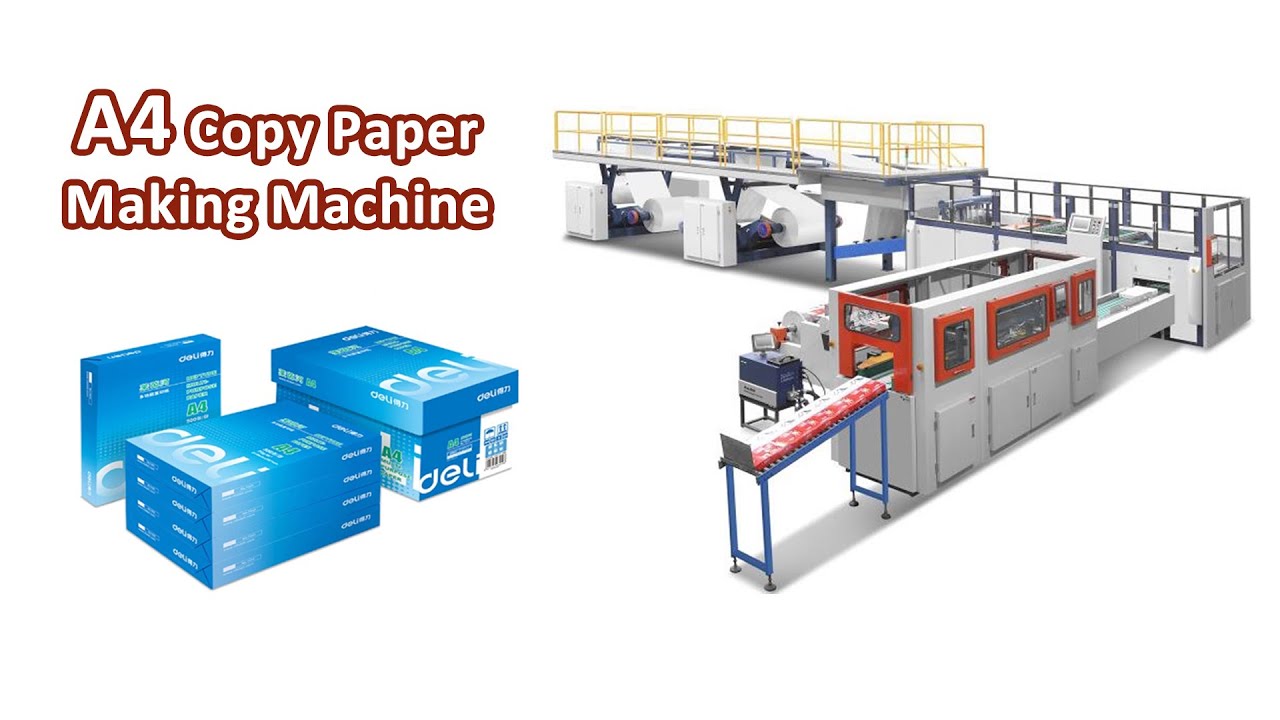 FULLY automatic A4 paper production line, cutting, ream packing, carton ...
