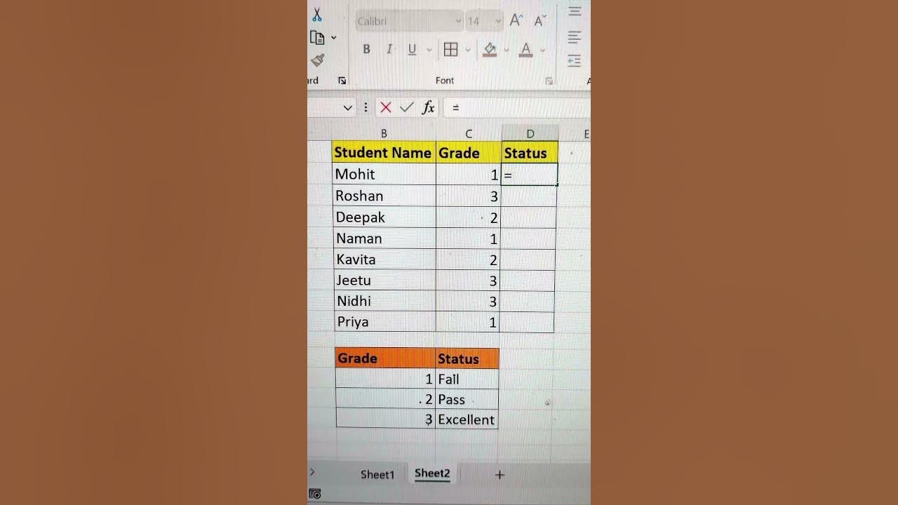 Find Students Pass/Fail Status Based On Grades 🔥 | Excel CHOOSE Function 😍 #shorts #excel # ...