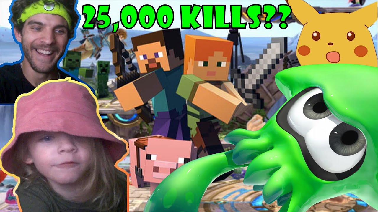 Insanely Hectic 2v2! MINECRAFT and SPLATOON team up to battle KIRBY and ...