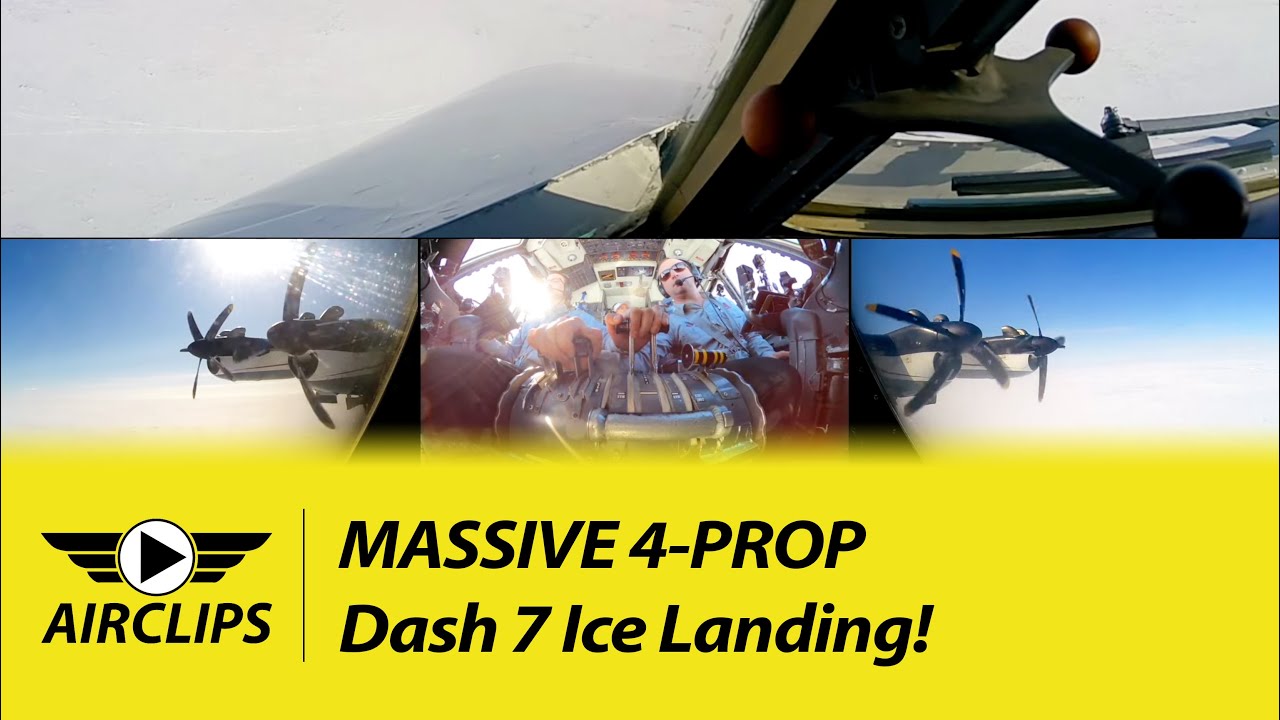 Awesome Dash 7! STOL Special Landing in Canadian Arctic Ice Desert ...
