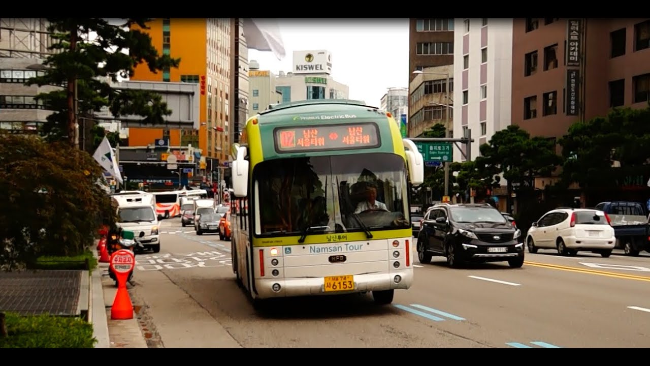 Seoul Metropolitan Bus Namsan Route 02 bus at Chungmu-ro Station - YouTube