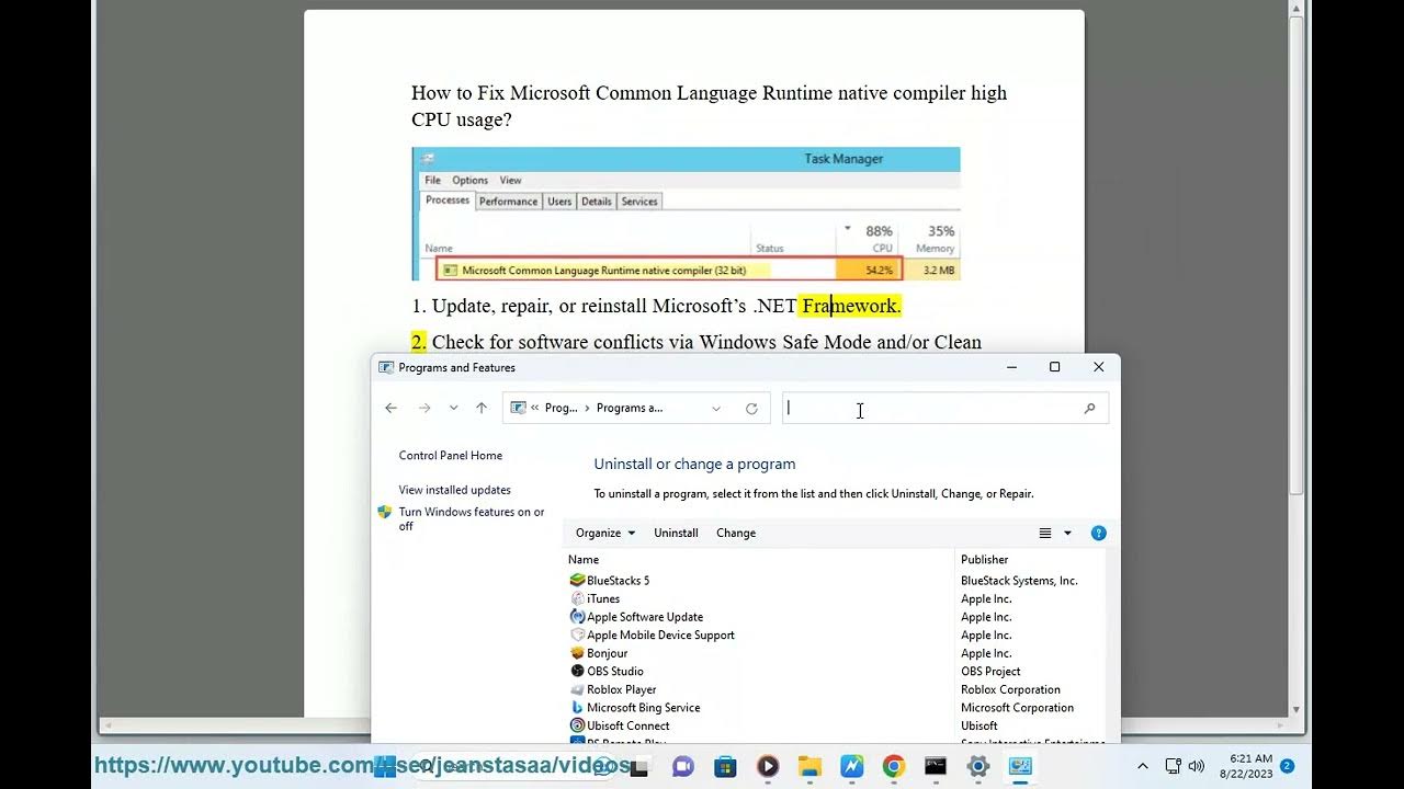 Fix Microsoft Common Language Runtime native compiler high CPU usage - YouTube