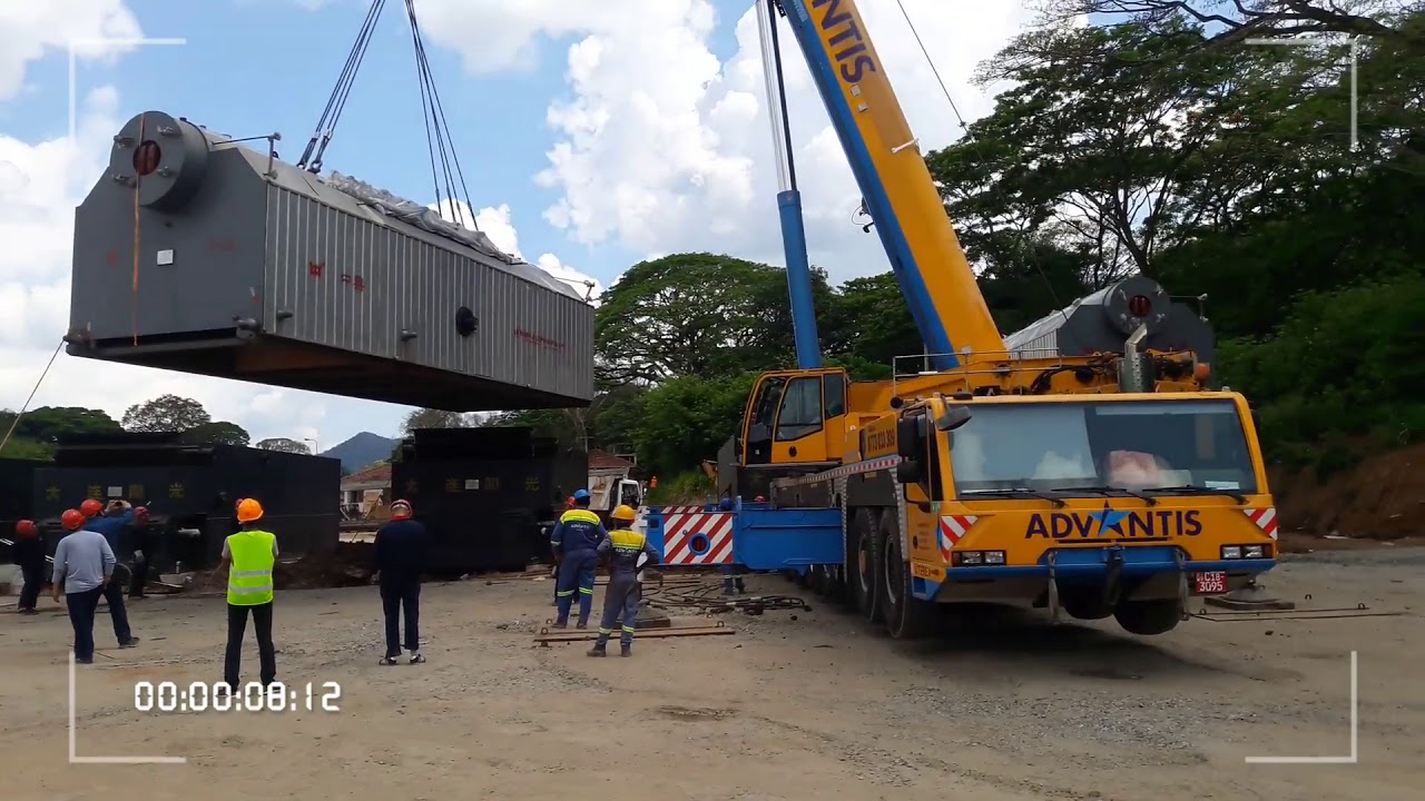 Terex Demag AC250-1 working power plant (part 01) - YouTube