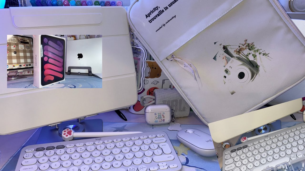 Aesthetic unboxing NEW accessories IPad Pro 12.9. Logitech keyboard and ...