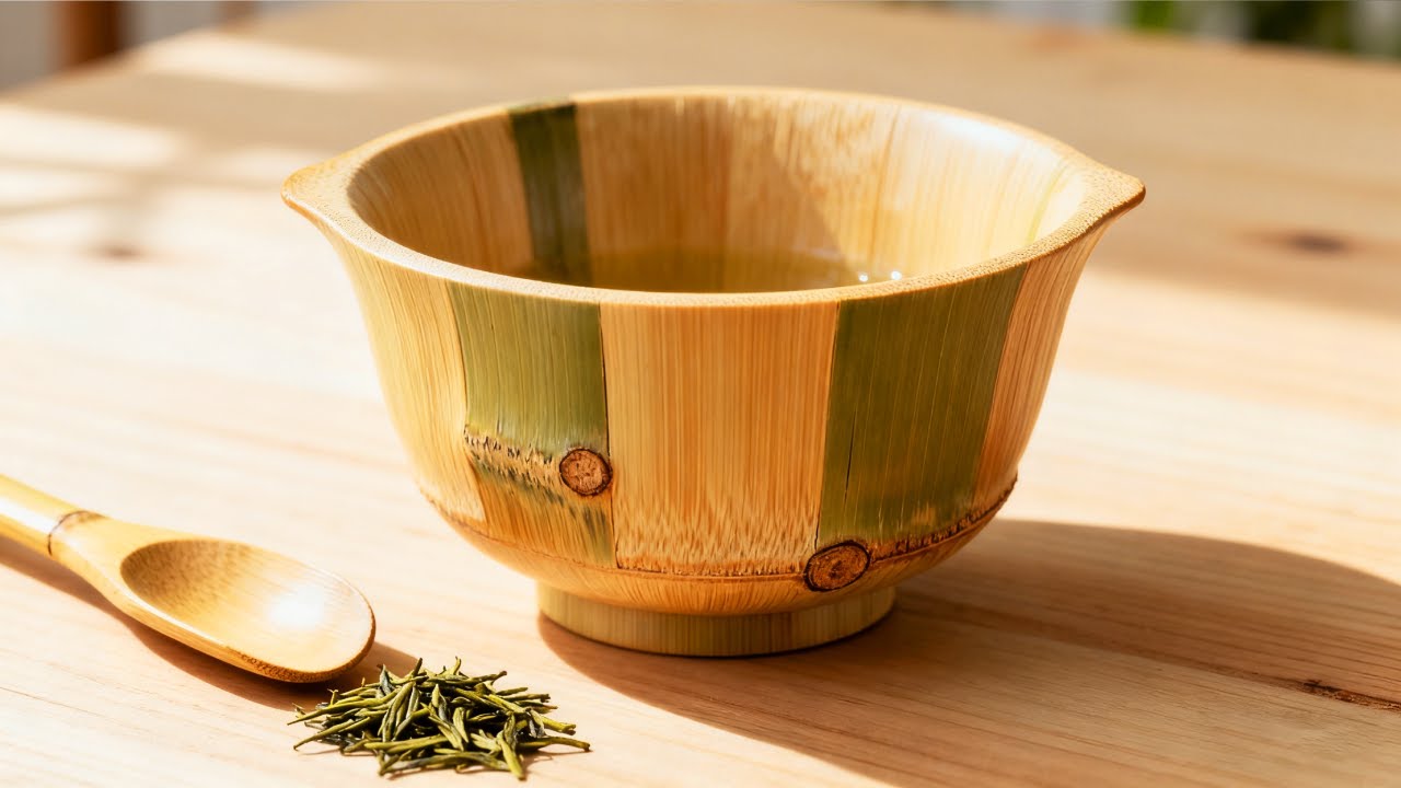Handmade Bamboo Teacup 🎋 Natural Texture + Artisan - YouTube