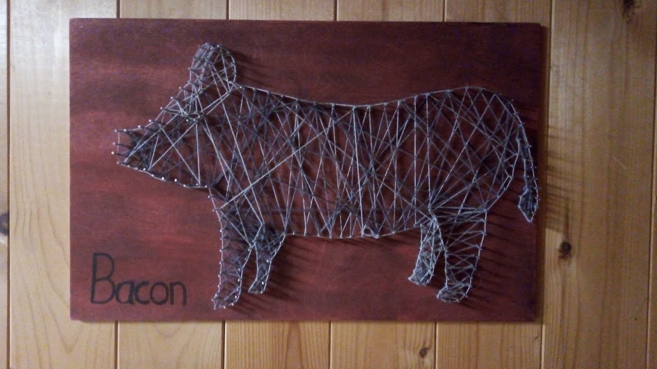 String Art Pig Timelapse - YouTube