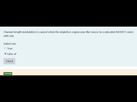 Channel length modulation is caused when the depletion reg... | CPE 151 ...