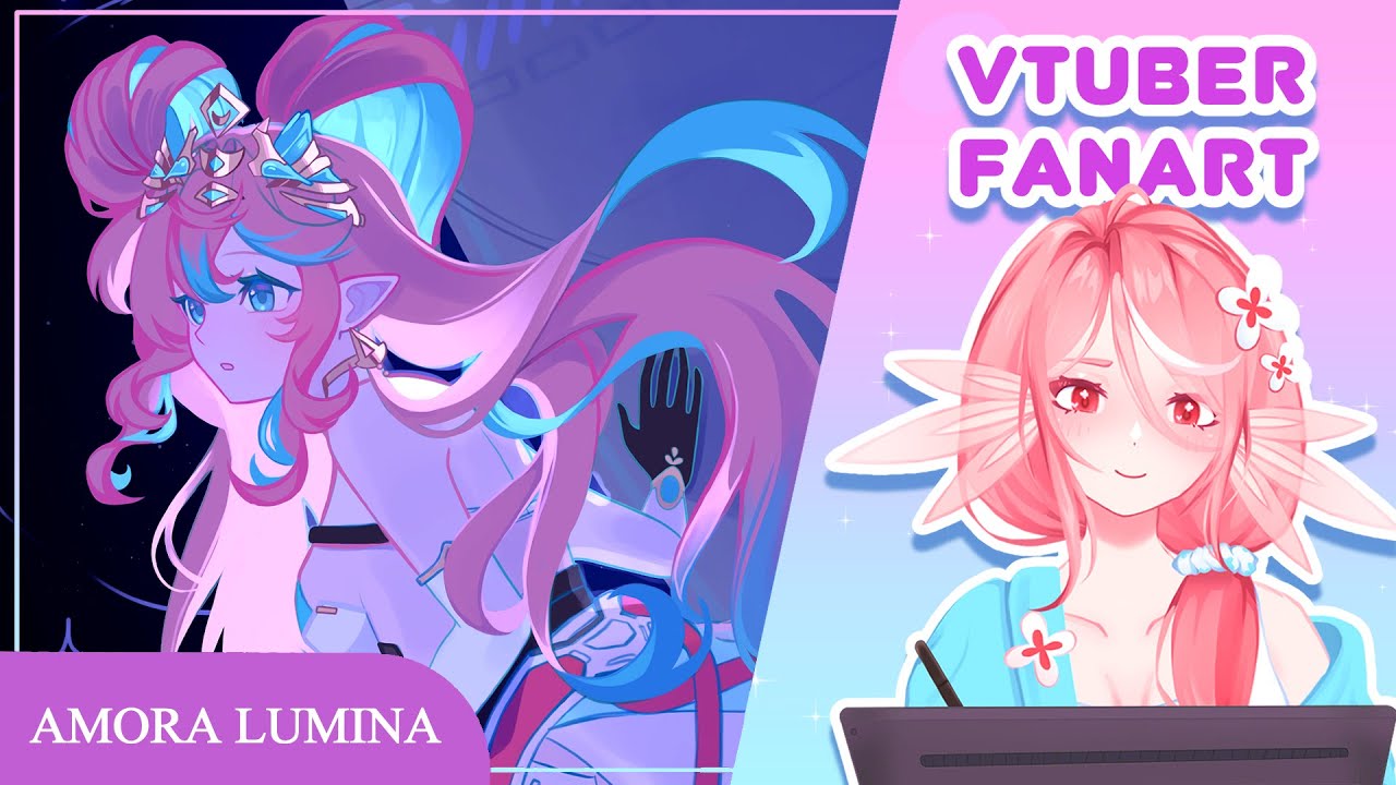 【VTUBER FANART 】(finally) Finishing art of Amora Lumina ･ﾟ :･.☽˚｡ - YouTube