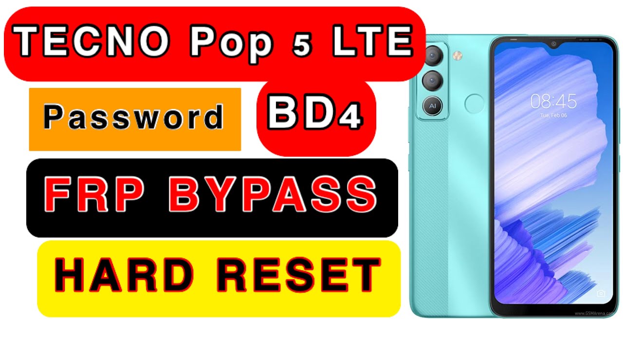 Tecno Pop 5 LTE Frp bypass | Tecno BD4 | Password Hard Reset |All Tecno ...