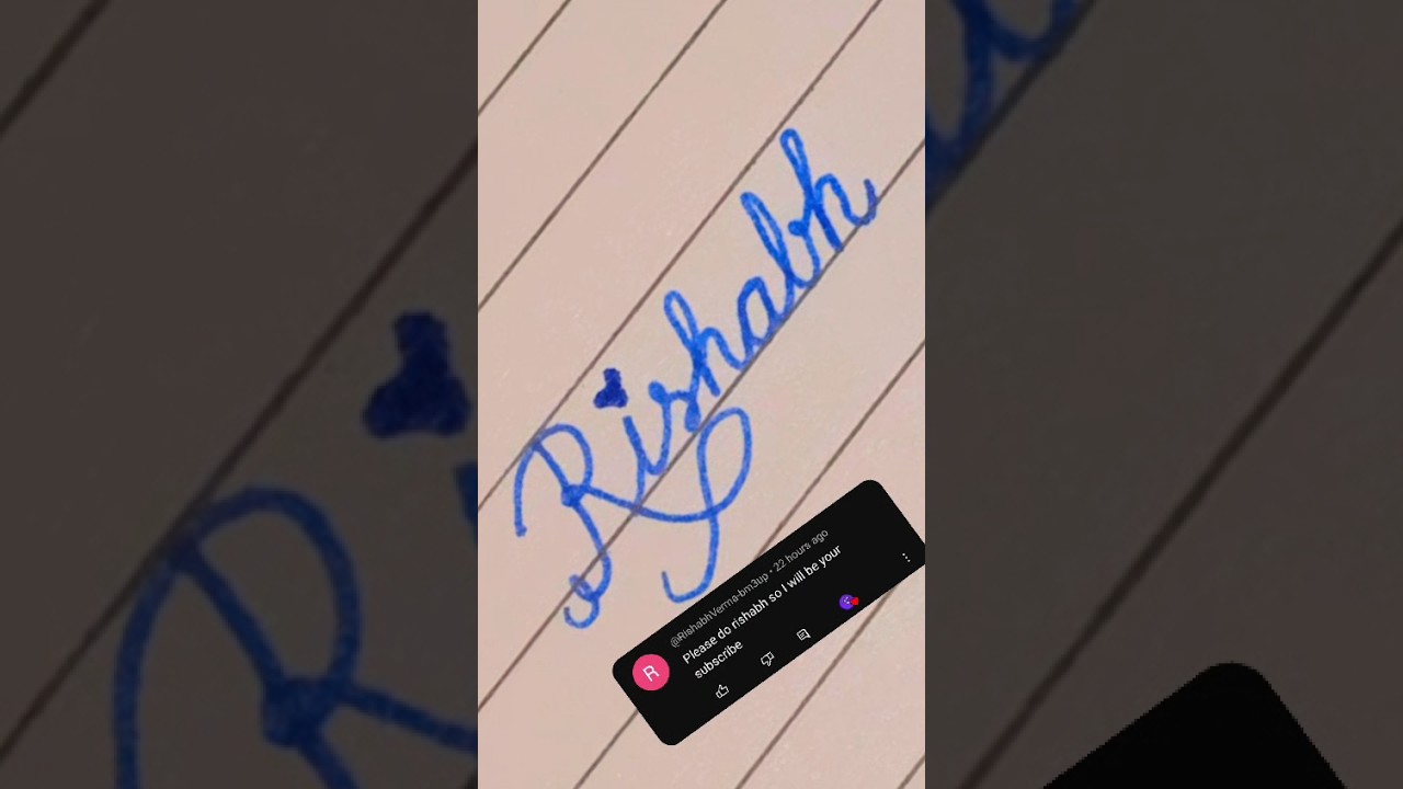 requested name 'Rishabh'#calligraphy #handwriting #signature #viral # ...