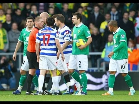 Joey Barton Red Card QPR vs Norwich Fifa - YouTube