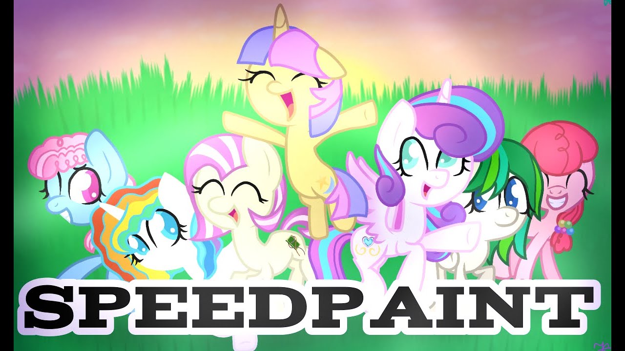 mlp speedpaint - my mane 6 + SR Lightstar - YouTube