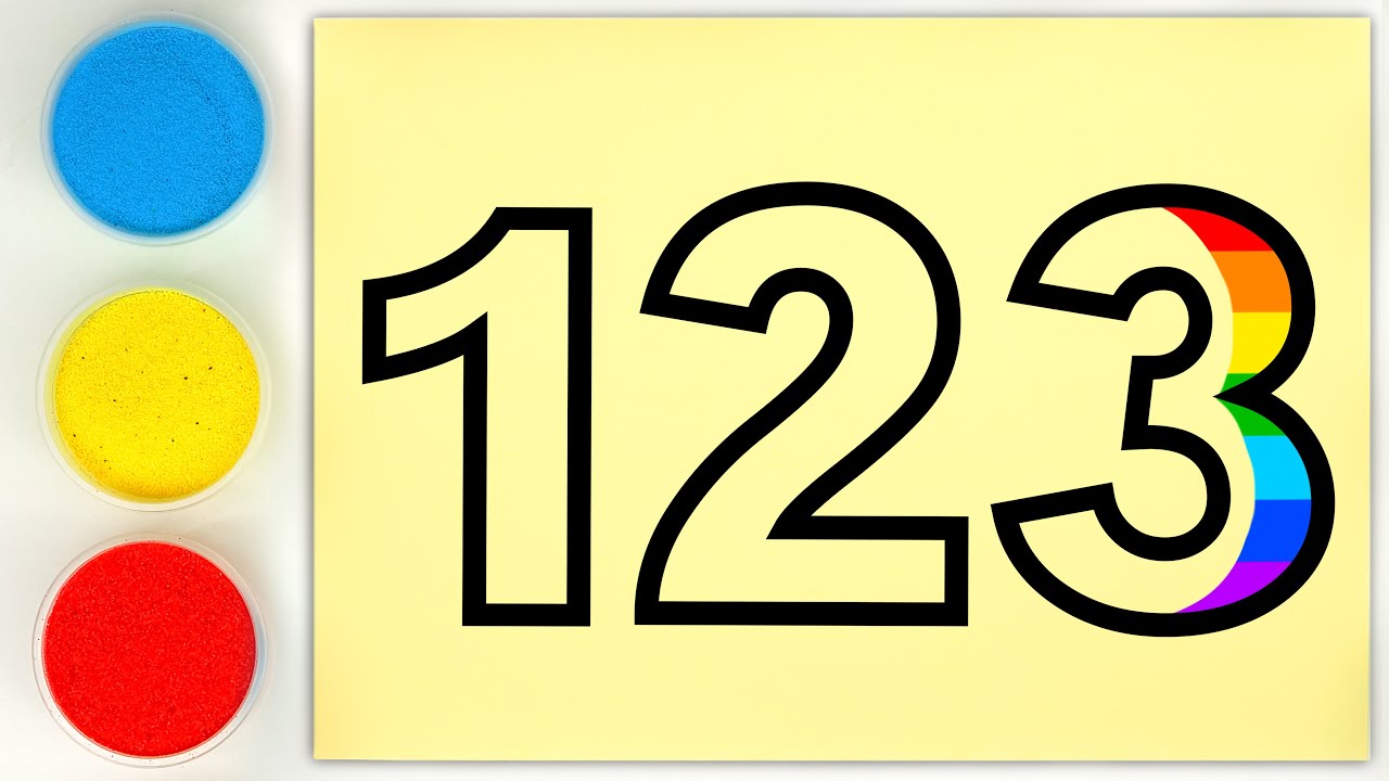 Sand painting 1 to 10 Numbers for Kids & Toddlers - YouTube