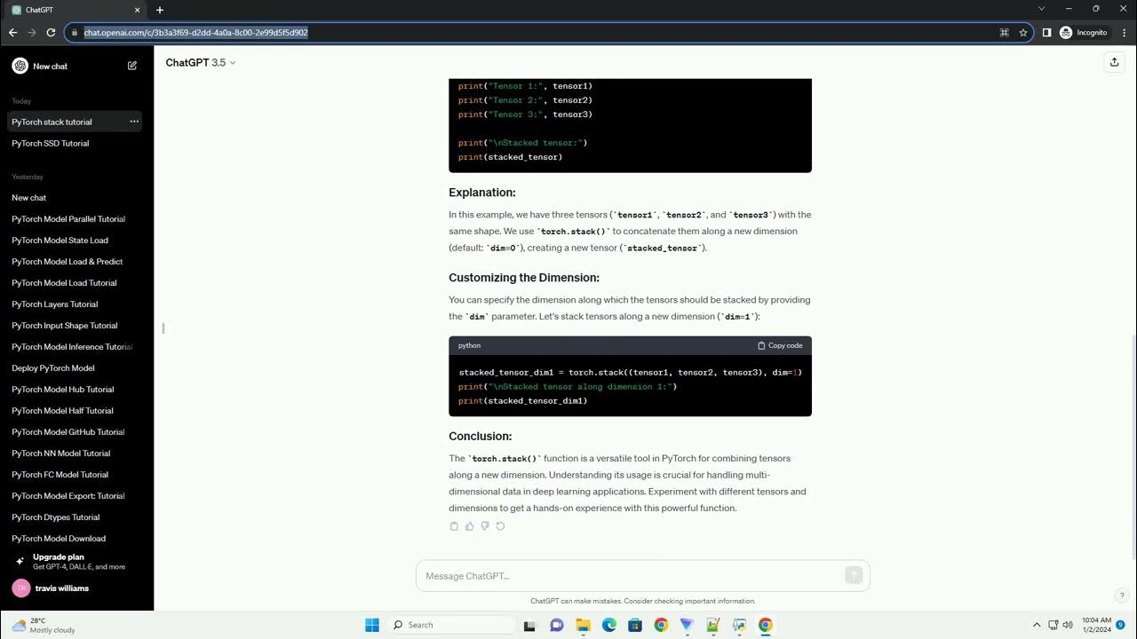 pytorch stack example - YouTube