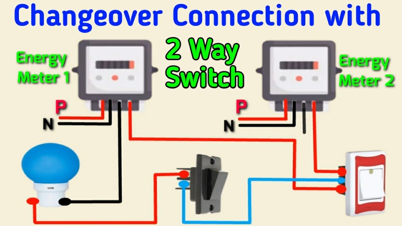 Changeover Switch Connection by using Two Way Switch || Two Way ...