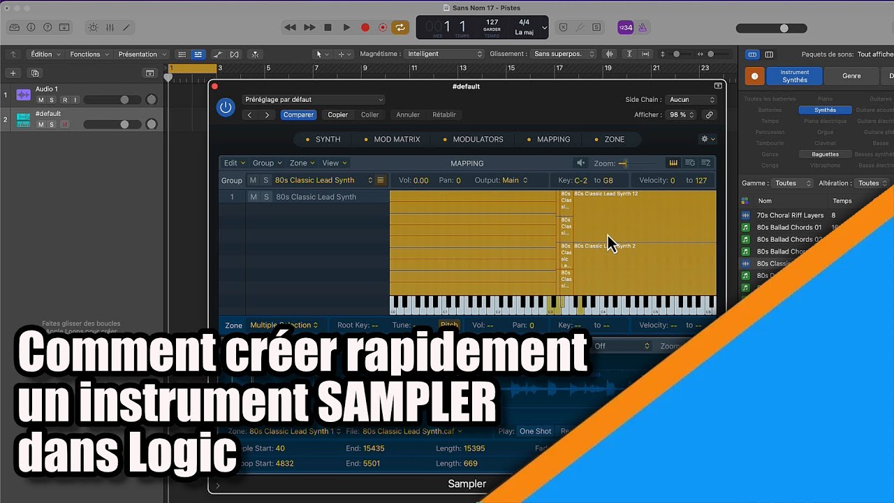 Tutoriel Logic Pro : comment créer rapidement un instrument Sampler ...