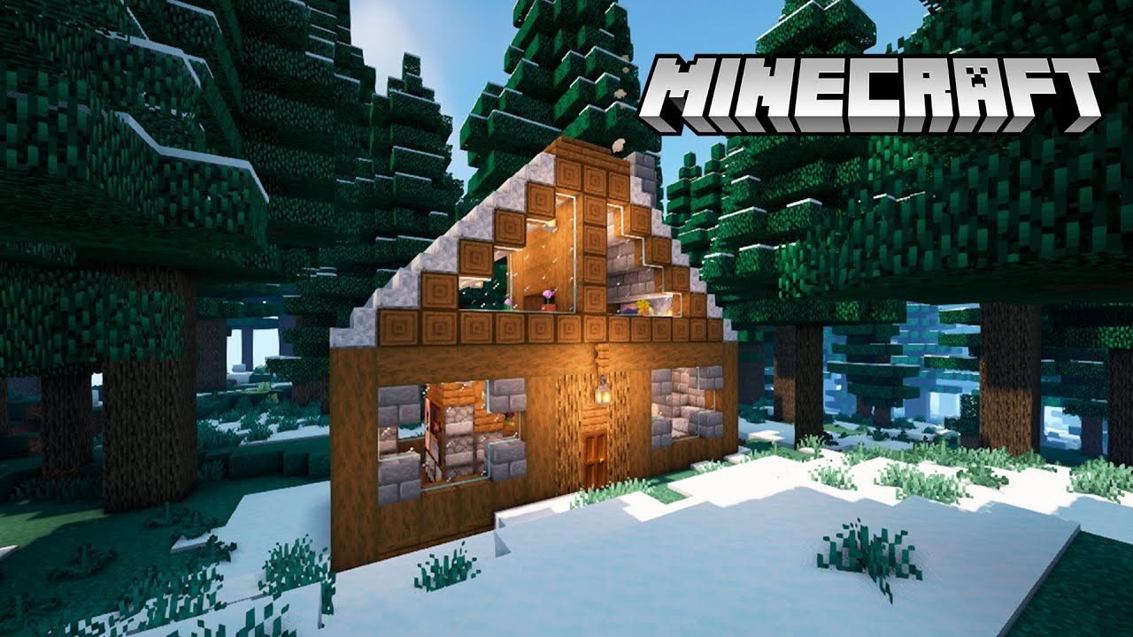 Cozy House In Fir Forest [Minecraft ASMR, Calming Ambience ,Longplay ...