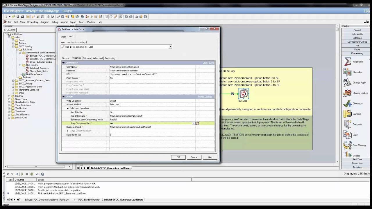 Datastage Salesforce Com Application Connector Bulk Load Data Error