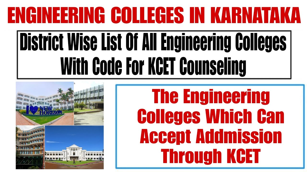 District Wise List Of All Engineering Colleges In Karnataka | All ...
